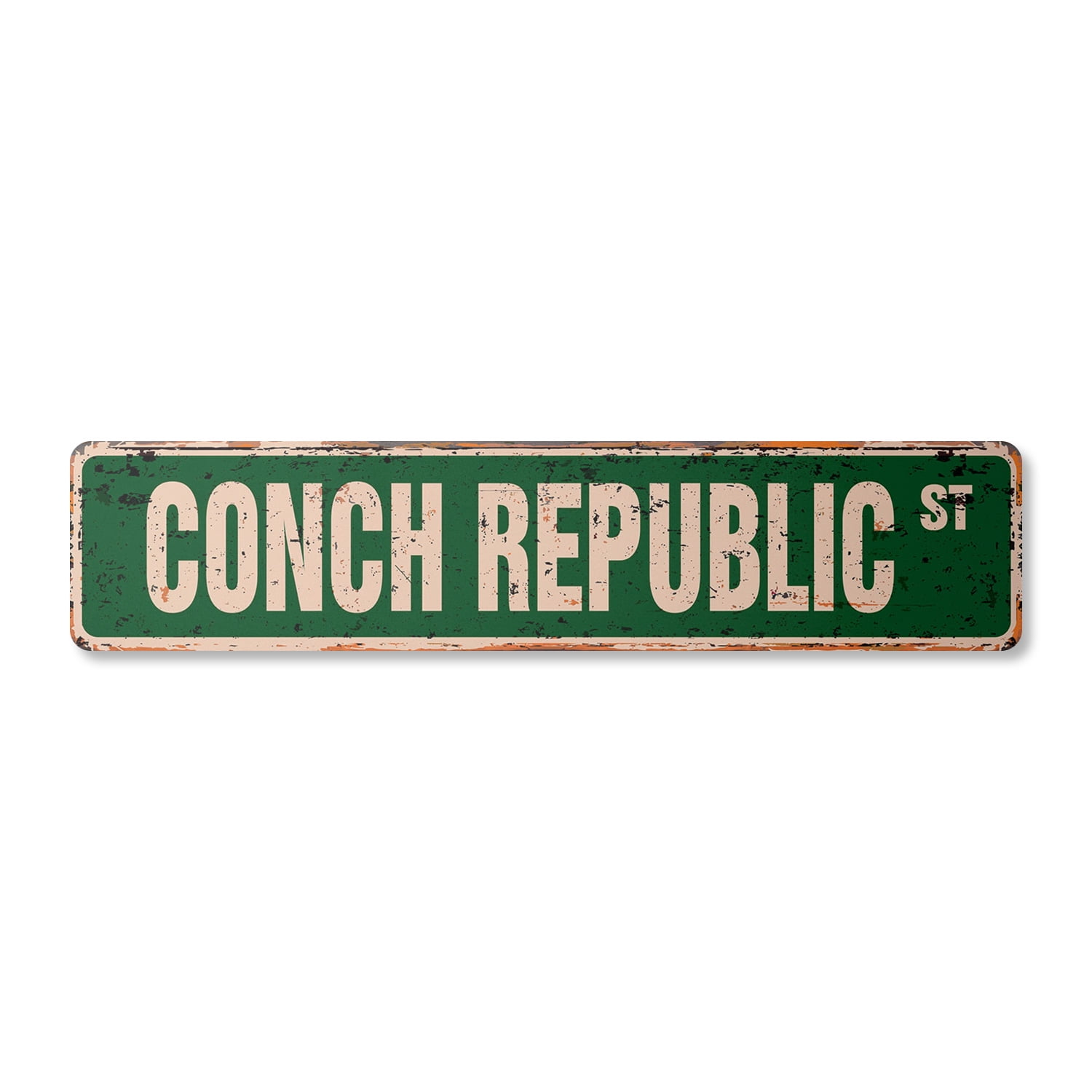 CONCH REPUBLIC Vintage Plastic Street Sign keywest florida sea shells ...