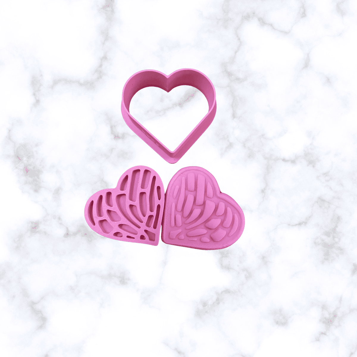 CONCHA Heart Fondant or Cookie CUTTERS EMBOSSERS - Walmart.com