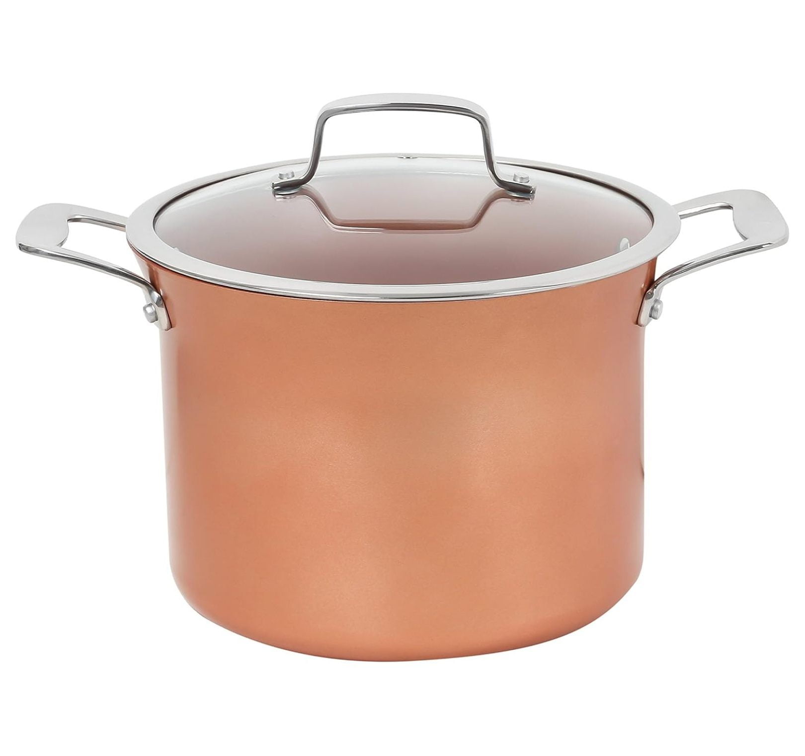 CONCORD 7 QT Copper Non Stick Stock Pot Casserole Coppe-Ramic Series ...