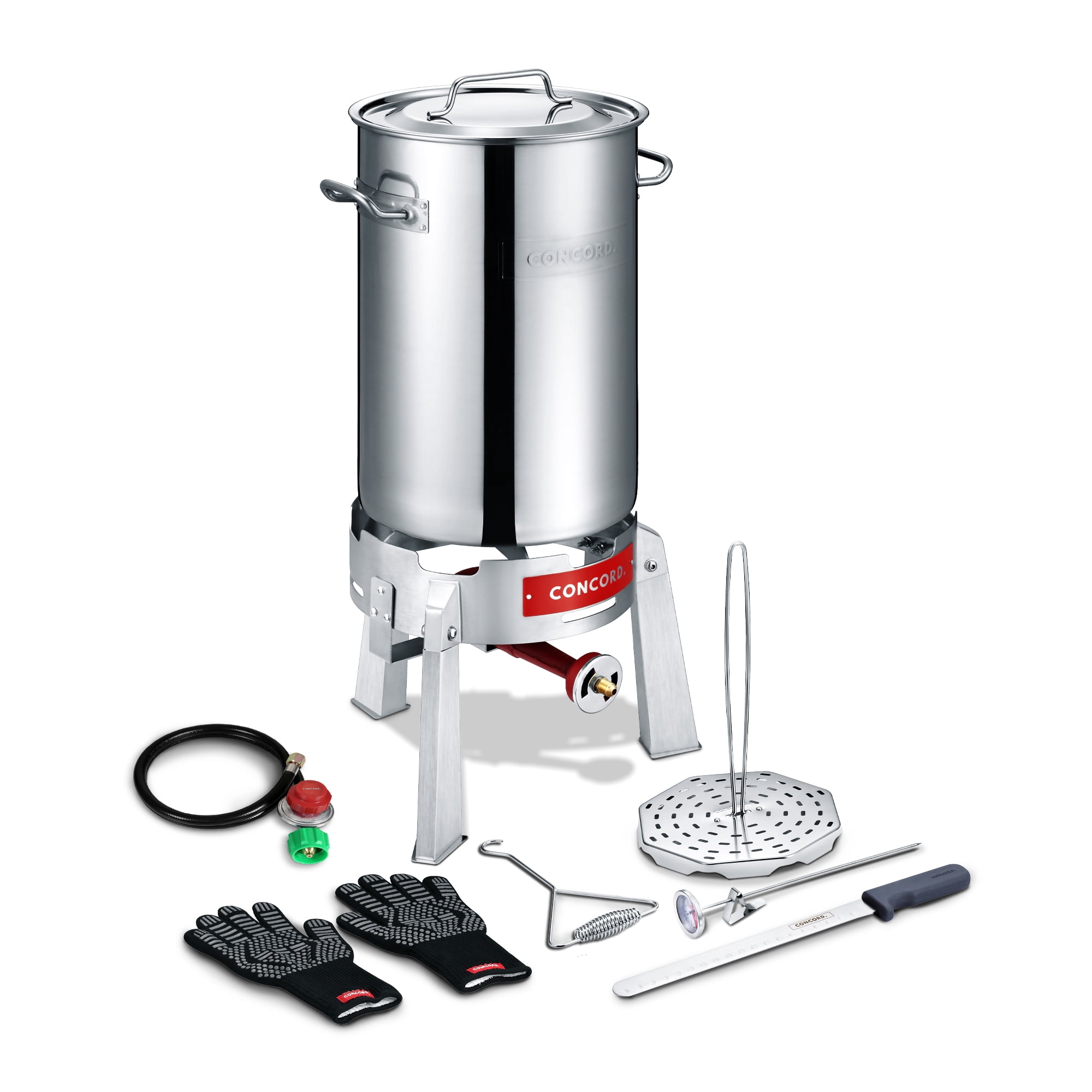 CONCORD Heavy Duty Stainless Steel Deluxe Turkey Fryer Kit with Titan ...