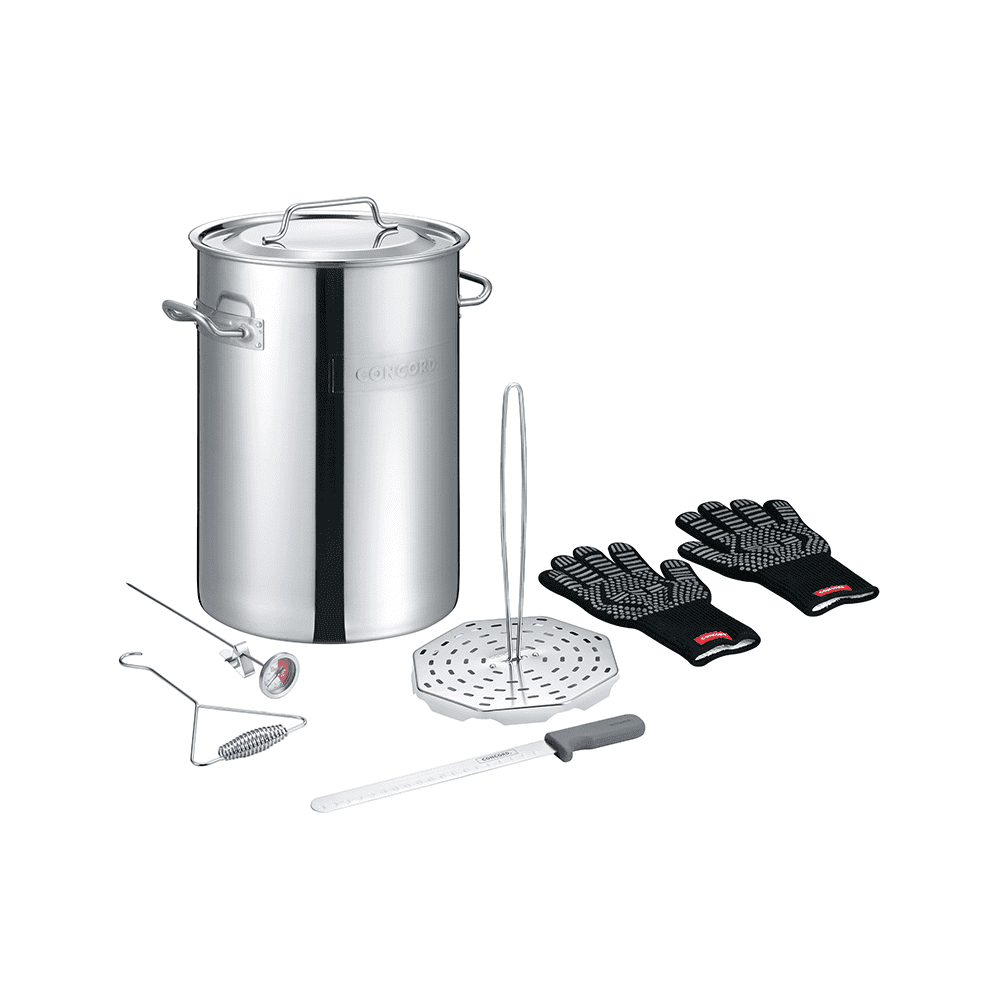 CONCORD Stainless Steel Turkey Fryer Kit with Stand, Pot, Rack, Slicer ...