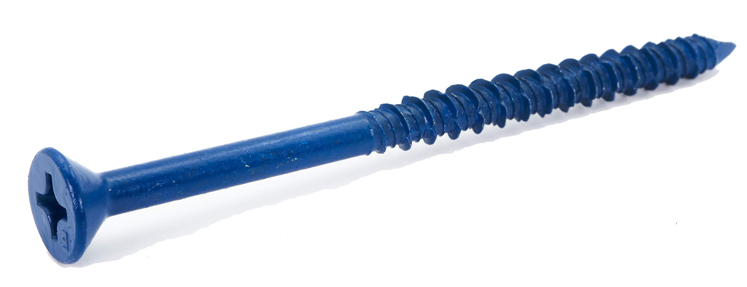 CONFAST 1/4" x 3-3/4" Blue Flat Phillips Concrete Screw Anchor with ...