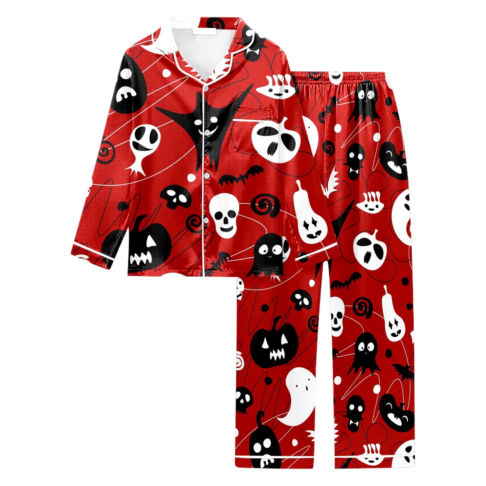 CONFREE Halloween Women's Pajama Sets Long Sleeve Pumpkin Ghost ...