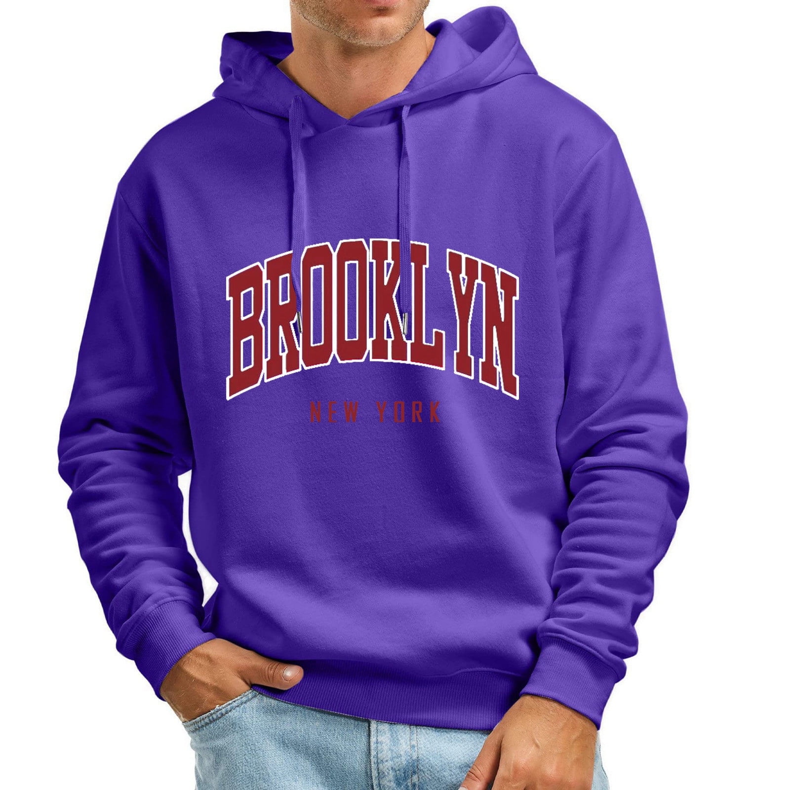 CONFREE Men's Hoodie Letter Prints Hoodies For Men Graphic Long Sleeve ...