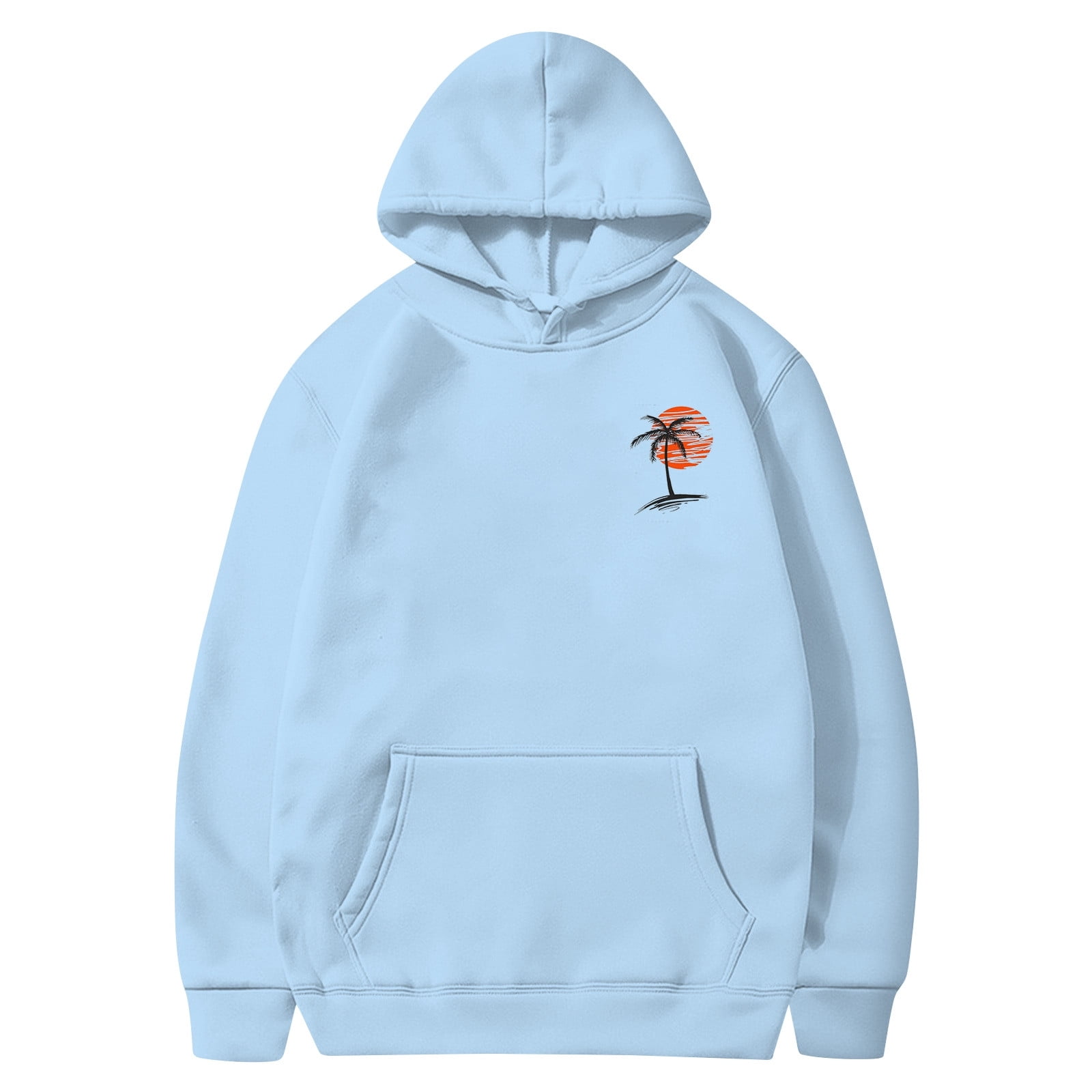 CONFREE Men's Hoodie Palm Tree Prints Hoodies For Men Graphic Long ...