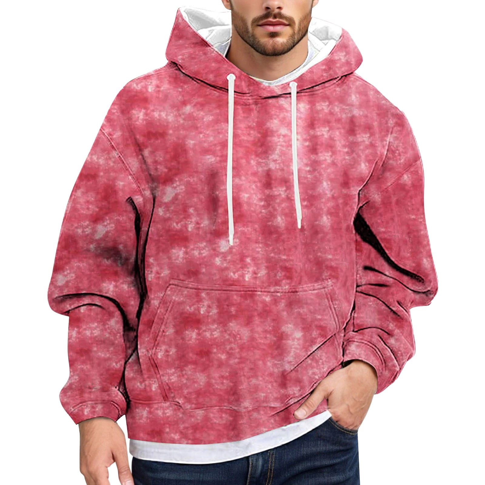 CONFREE Men's Hoodie Tie Dye Prints Hoodies For Men Long Sleeve Casual ...