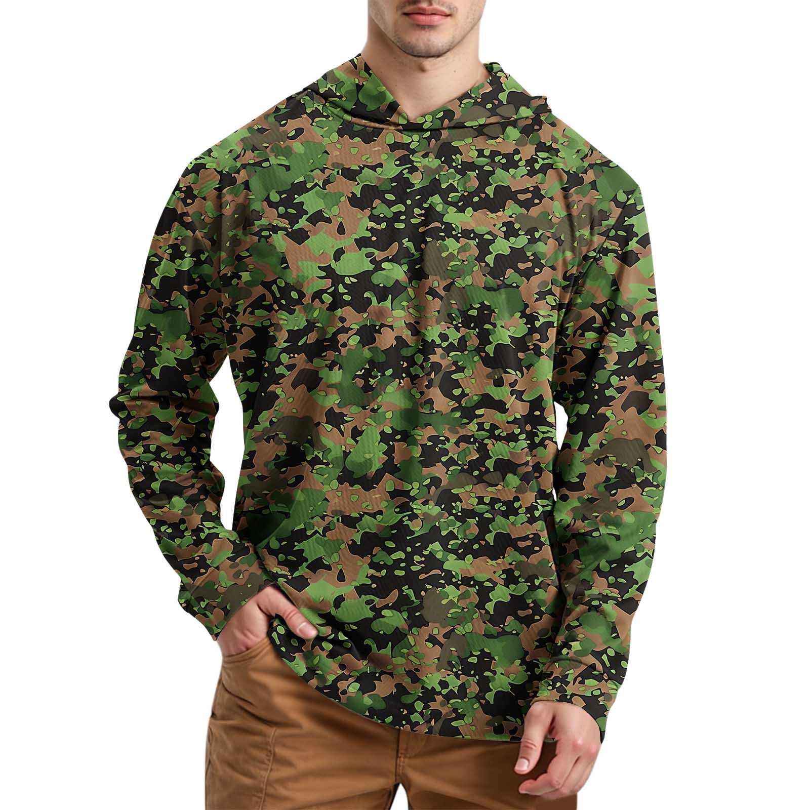 CONFREE Men's Hoodies Camouflage Prints Cooling Hoodies For Men Long ...