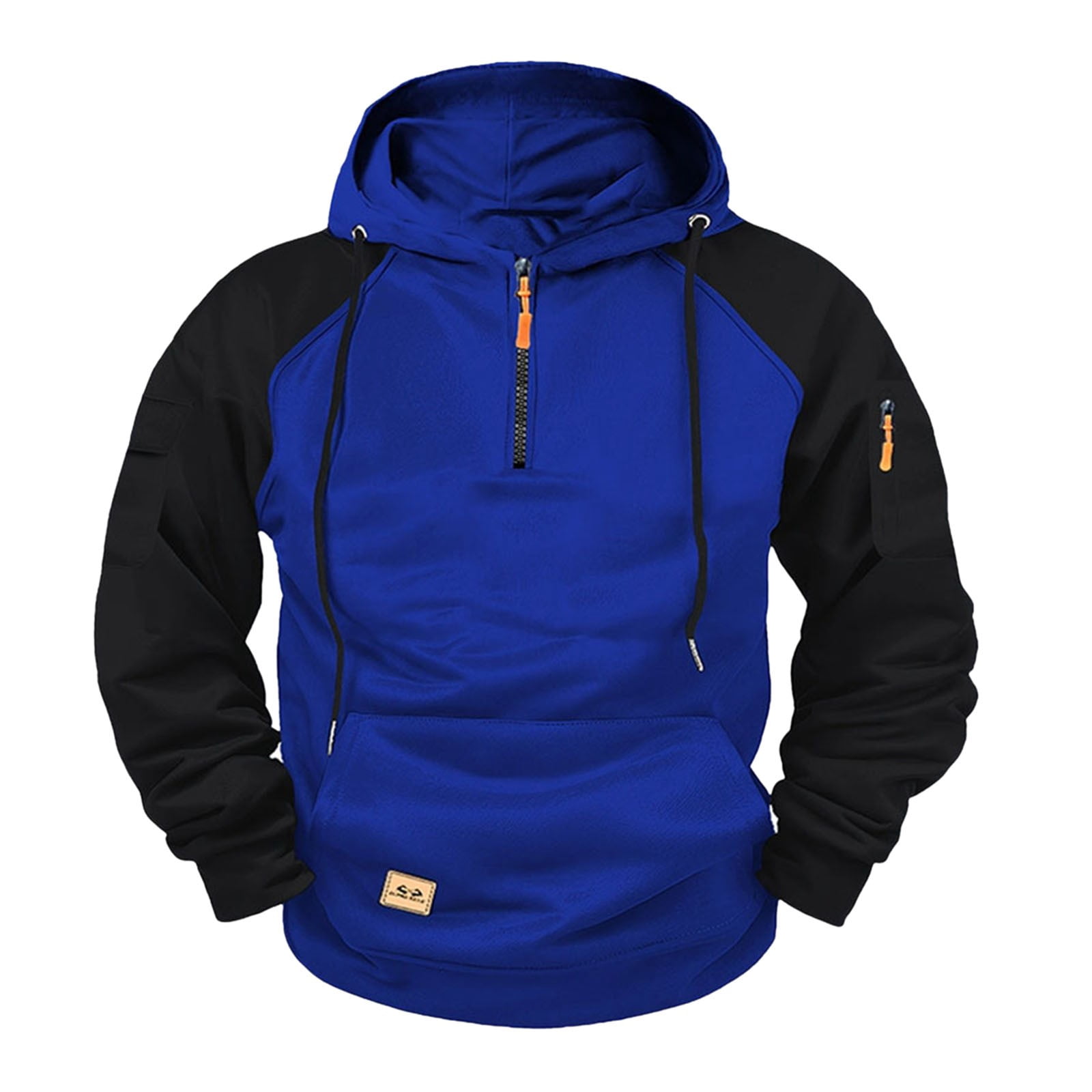 CONFREE Men's Hoodies Patchwork Color Hoodies For Men Half Zip Long ...