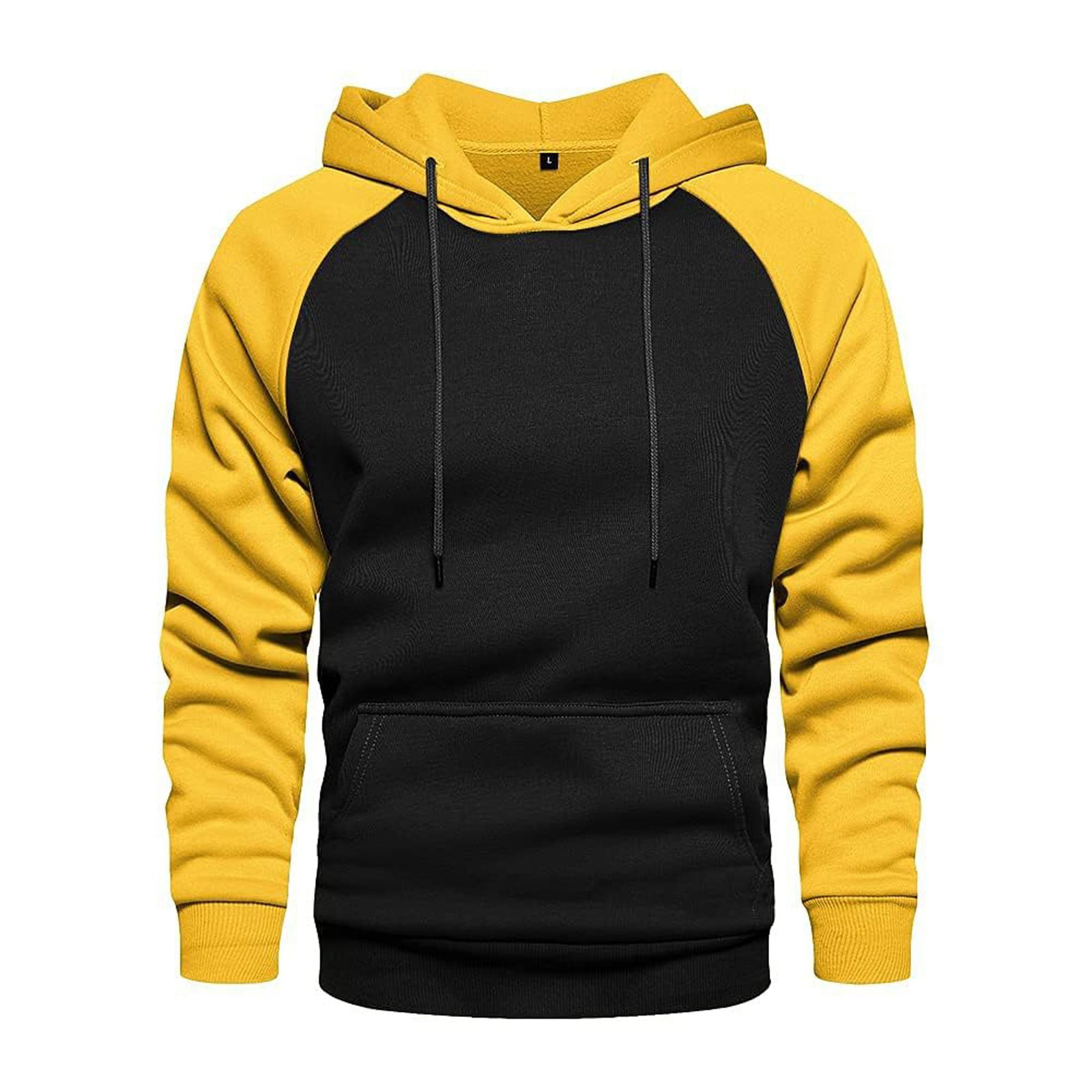 CONFREE Men's Hoodies Patchwork Color Hoodies For Men Long Sleeve ...