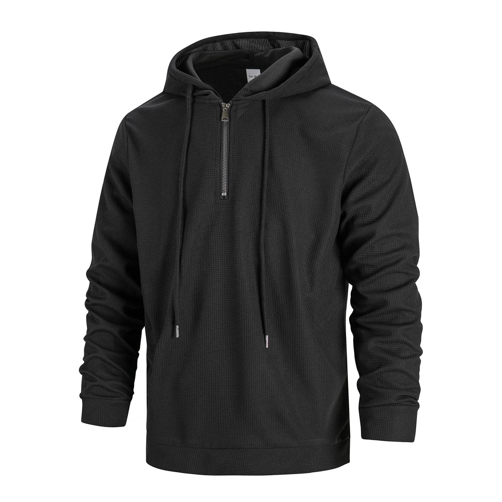 CONFREE Men's Hoodies Solid Color Hoodies For Men Half Zip Long Sleeve ...