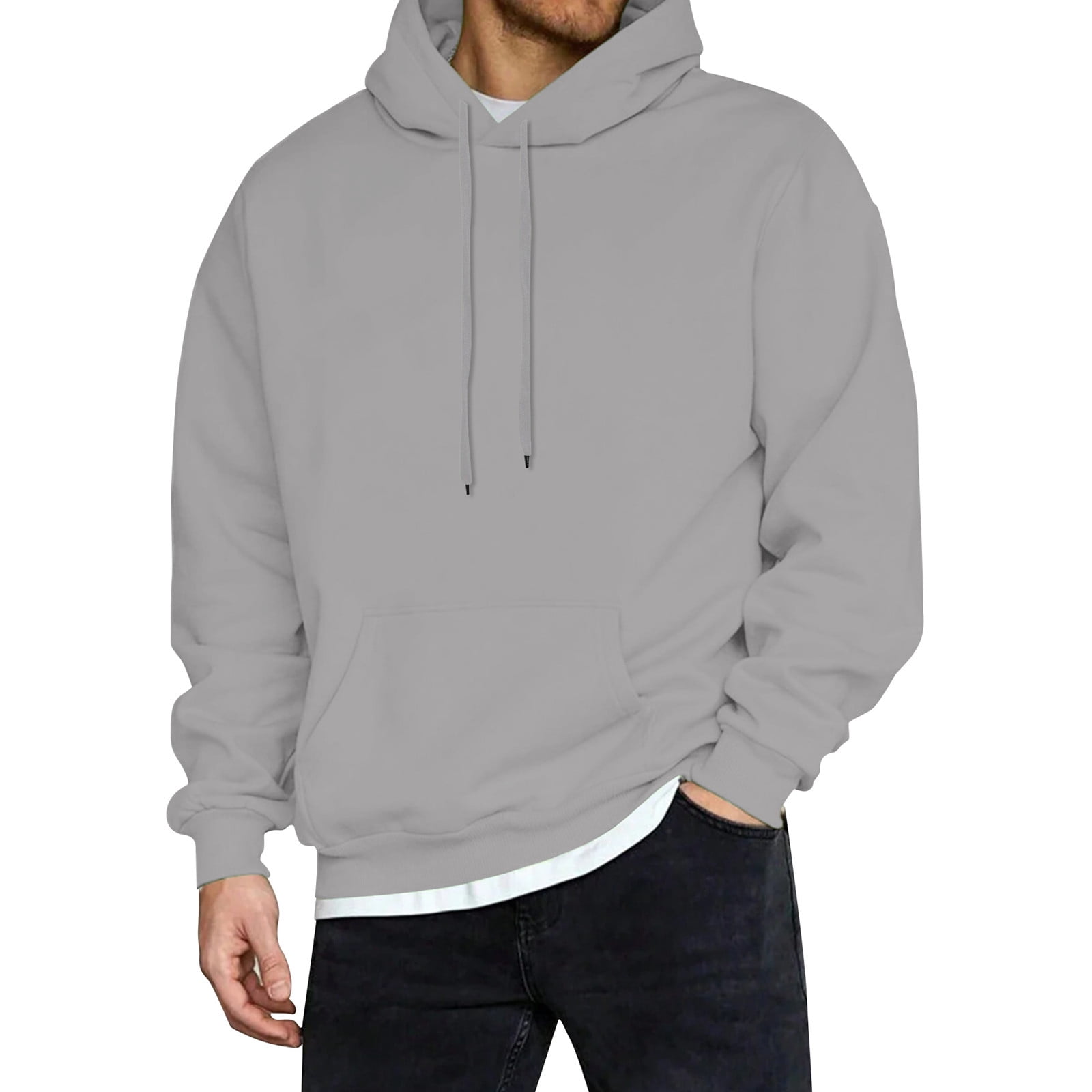 CONFREE Men's Hoodies Solid Color Hoodies For Men Long Sleeve ...