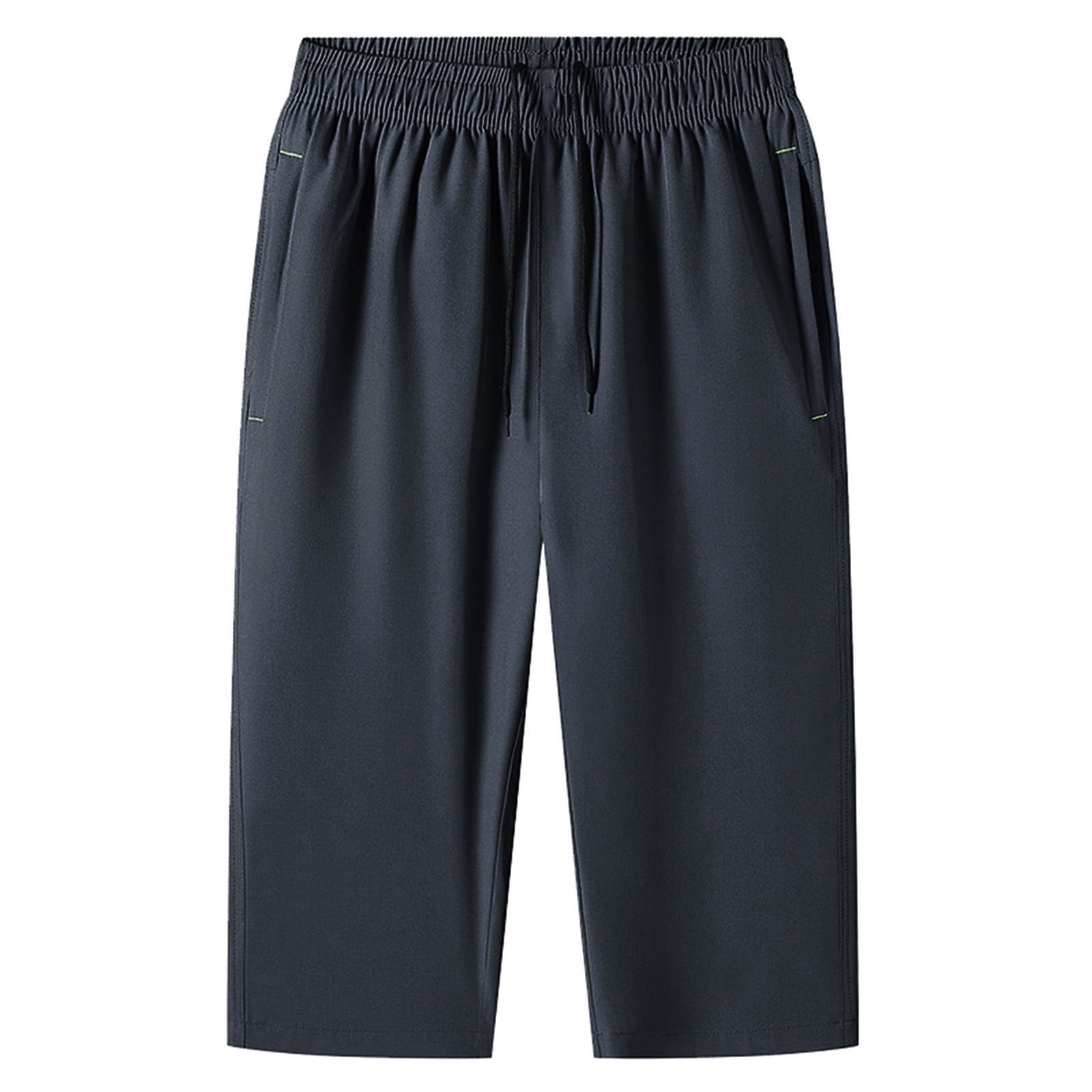 CONFREE Mens Baggy Shorts Solid Color Capri Pants For Men Loose ...