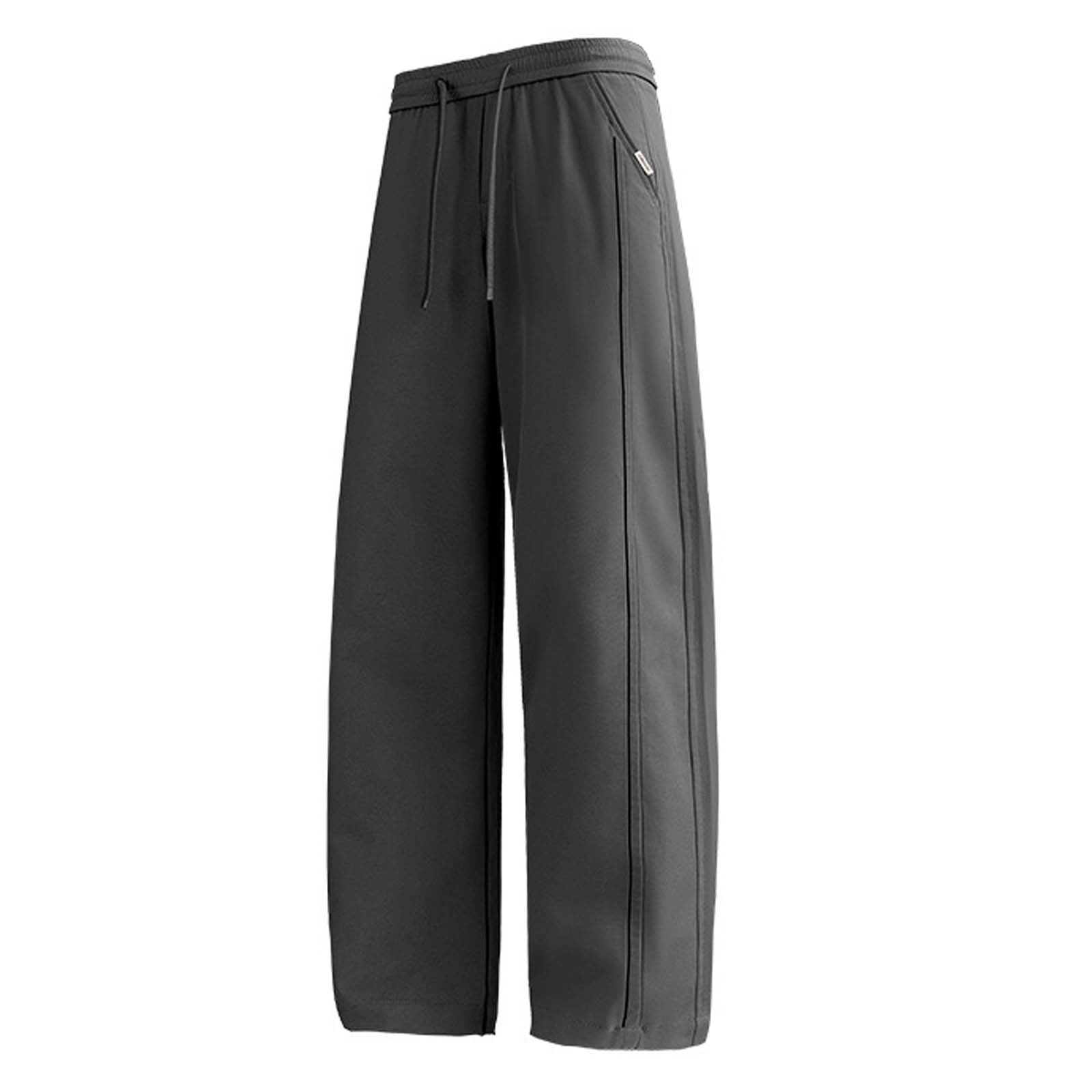 CONFREE Mens Casual Pants Wide Leg Sport Pants for Men Elastic Waist ...