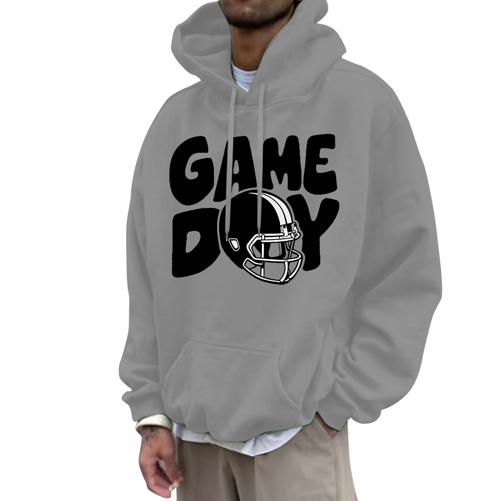 CONFREE Mens Hoodie Letter Prints Hoodies For Men Graphic Long Sleeve ...