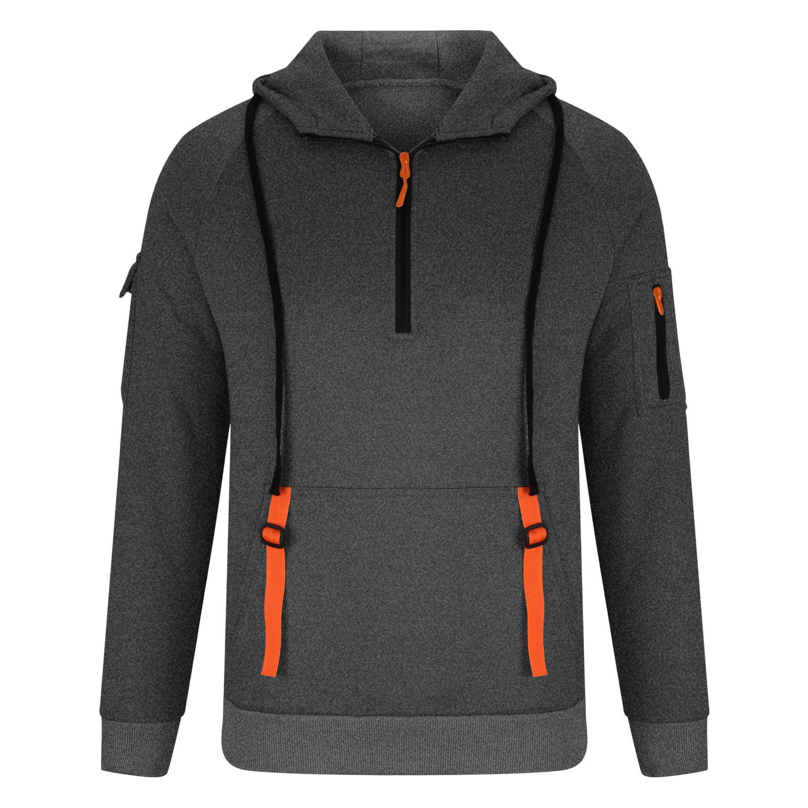 CONFREE Mens Hoodie Solid Color Hoodies For Men Half Zip Long Sleeve ...