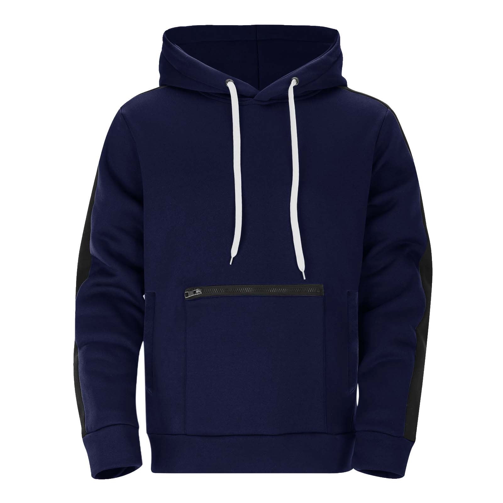 CONFREE Mens Hoodie Solid Color Hoodies For Men Long Sleeve Casual ...