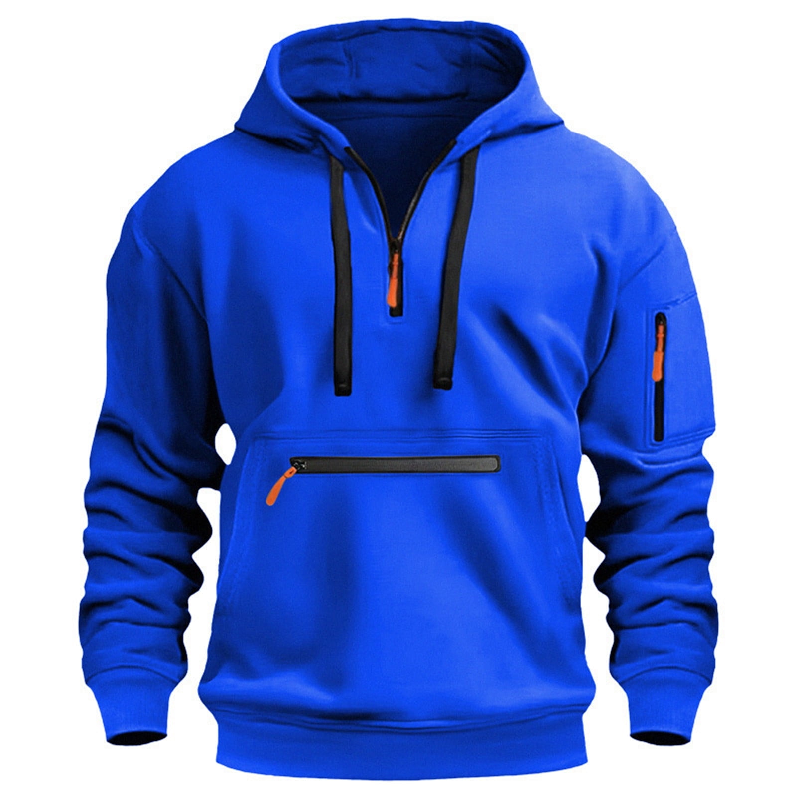 CONFREE Mens Hoodie Solid Color Hoodies For Men Zipper Up Long Sleeve ...