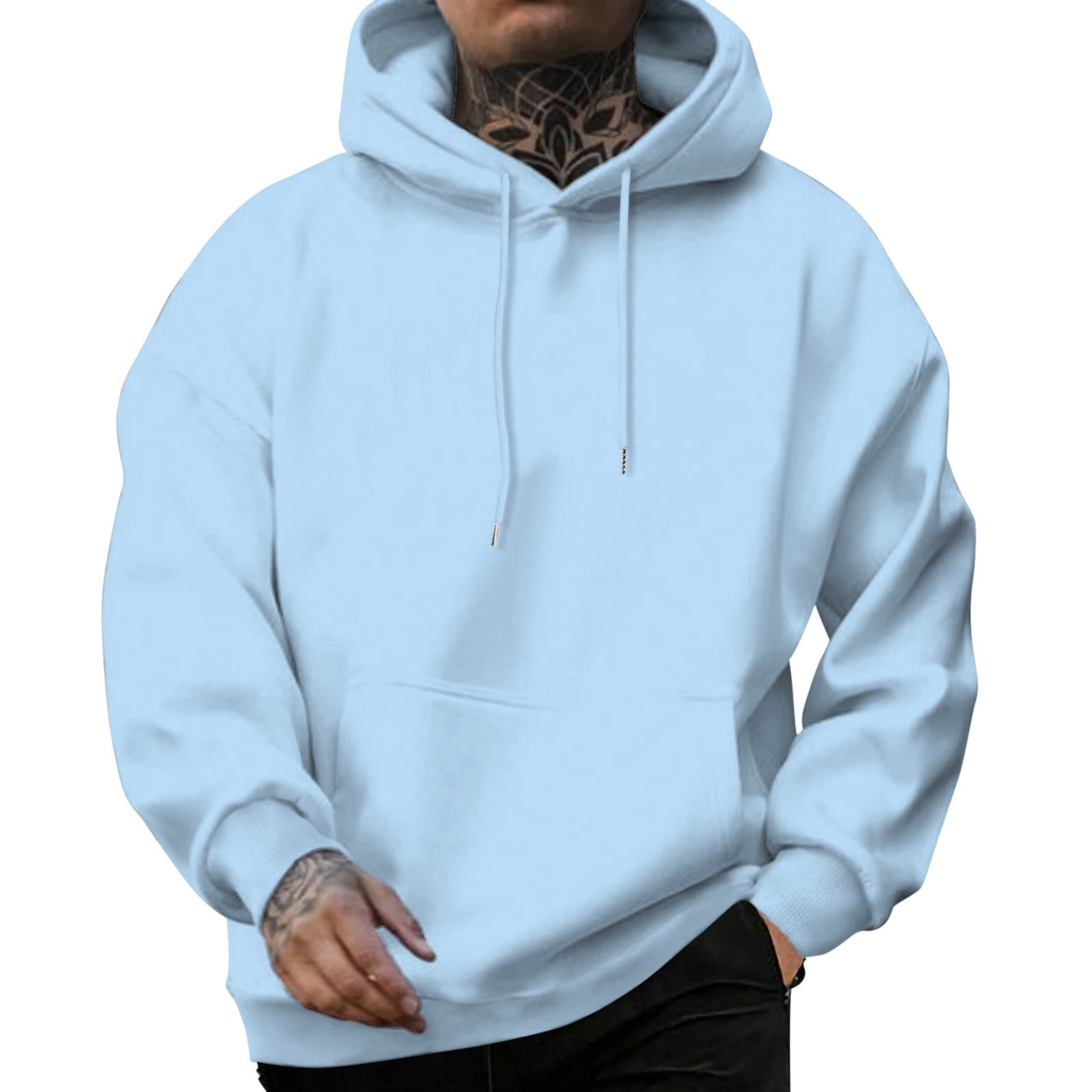 CONFREE Mens Hoodies Letter Prints Hoodies For Men Graphic Long Sleeve ...