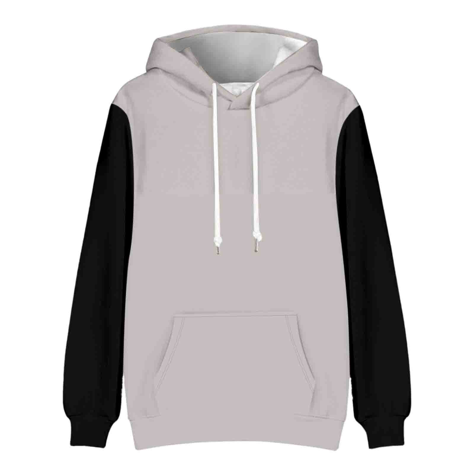 CONFREE Mens Hoodies Patchwork Color Hoodies For Men Long Sleeve Casual ...