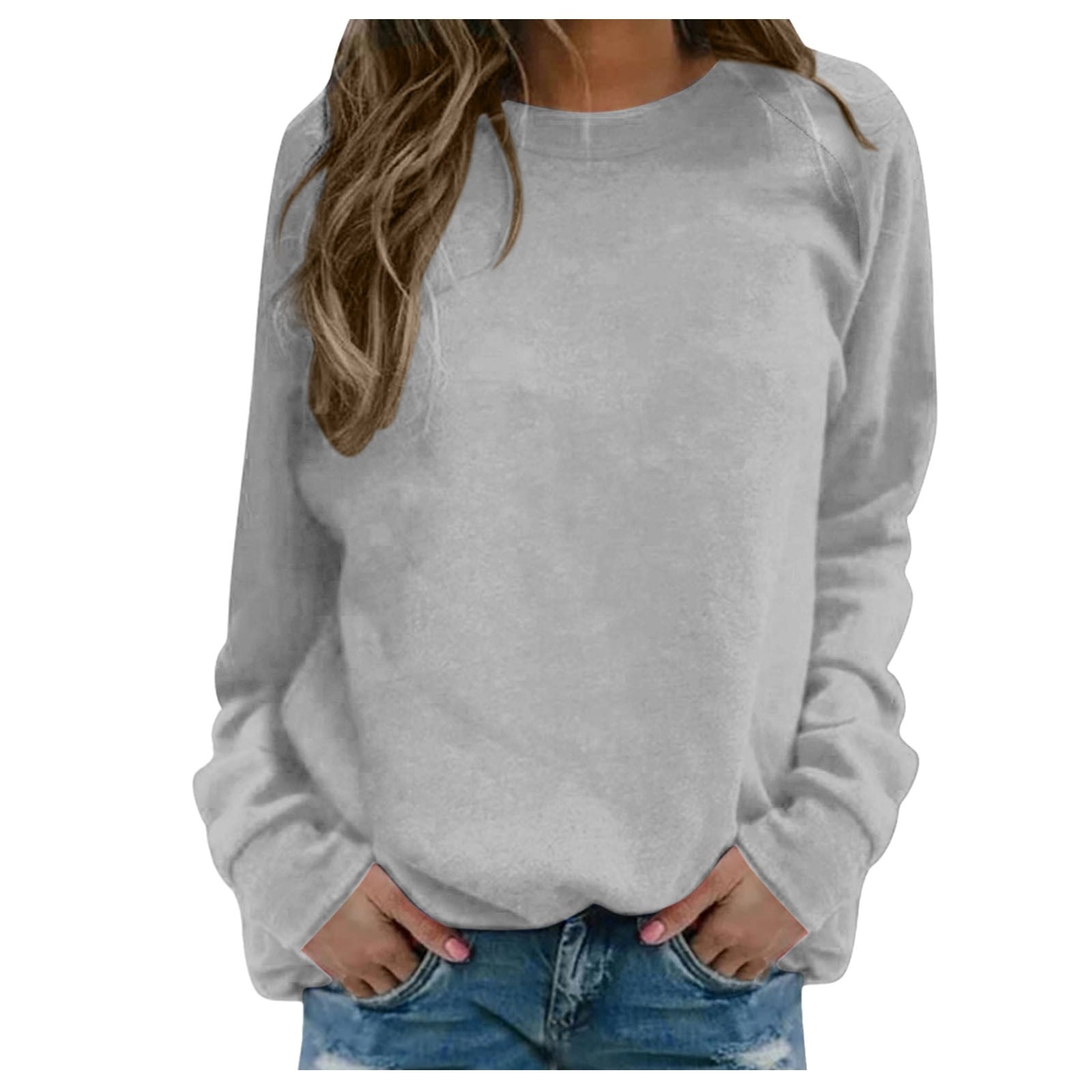 CONFREE Oversized Sweatshirts For Women Long Sleeve Ladys Basic ...