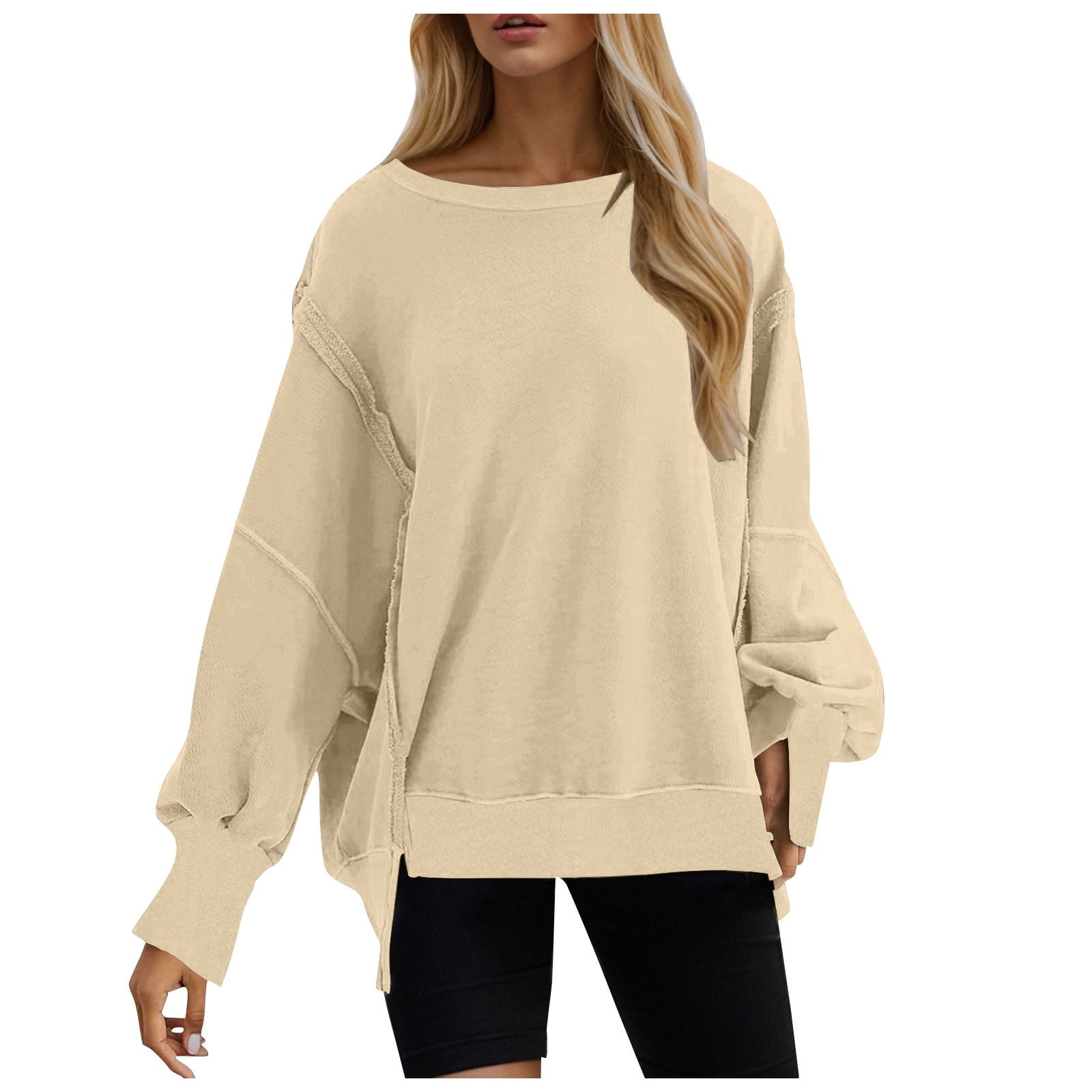 CONFREE Oversized Sweatshirts For Women Long Sleeve Ladys Sweatshirt ...