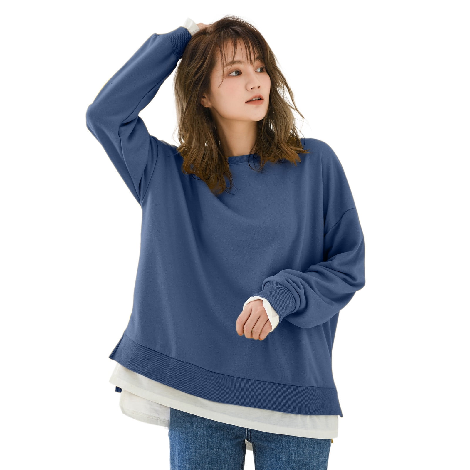 CONFREE Oversized Sweatshirts For Women Long Sleeve Ladys Sweatshirt ...
