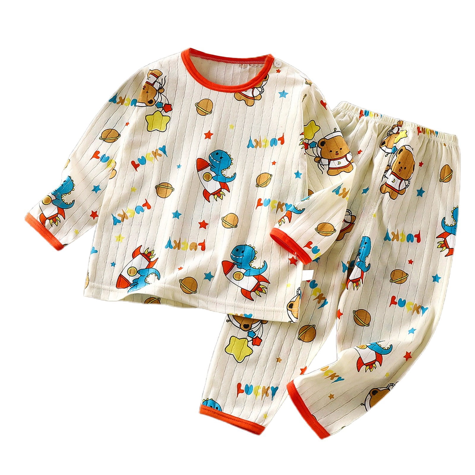 CONFREE Toddler Boy Clothes Pajamas Long Sleeve Cartoon Graphic ...