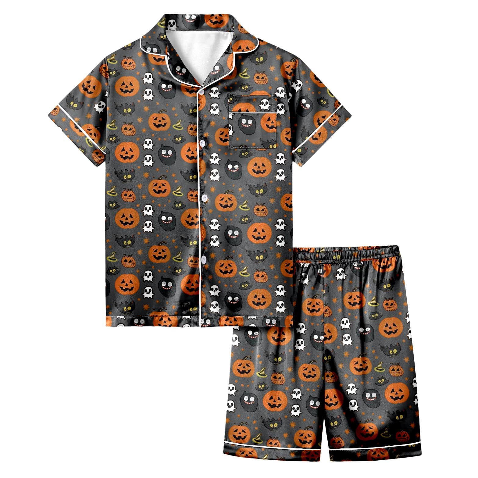 CONFREE Toddler Boys Halloween Pajamas Short Sleeve Cartoon Pumpkin ...