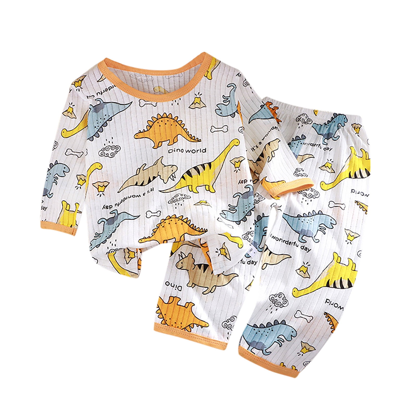 CONFREE Toddler Boys Pajamas Long Sleeve Cartoon Dinosaur Lightweight ...