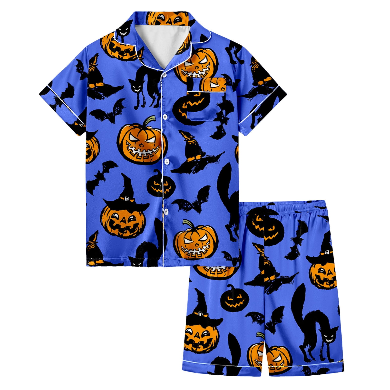 CONFREE Toddler Girls Halloween Pajamas Short Sleeve Cartoon Pumpkin ...