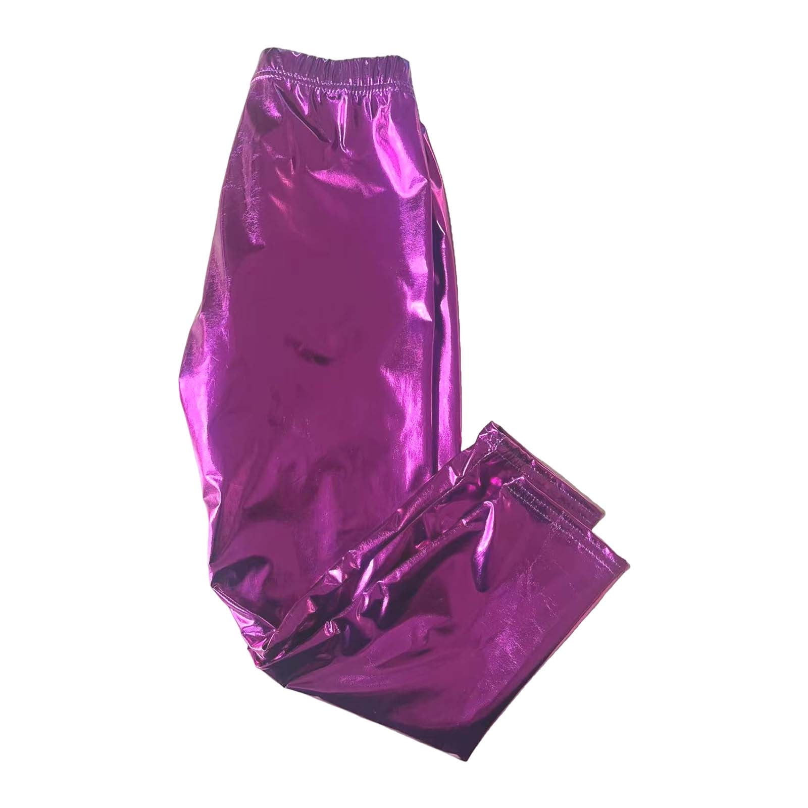 CONFREE Toddler Girls Leggings Solid Color Metallic Shinny Leggings for ...