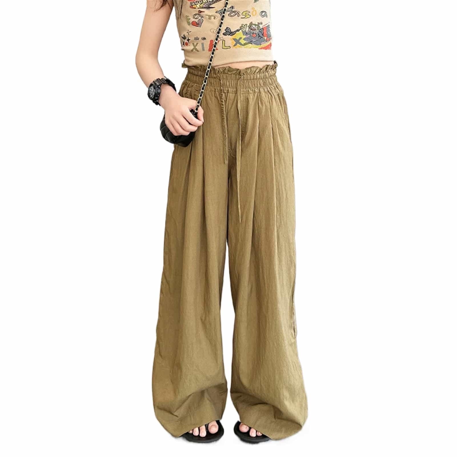CONFREE Toddler Girls Pants Solid Color Silk Flared Pant for Girl ...