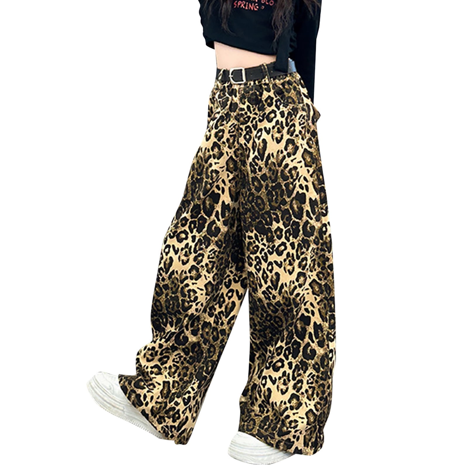 CONFREE Toddler Kids Girls Pants Leopard Print Baggy Pant for Girl ...