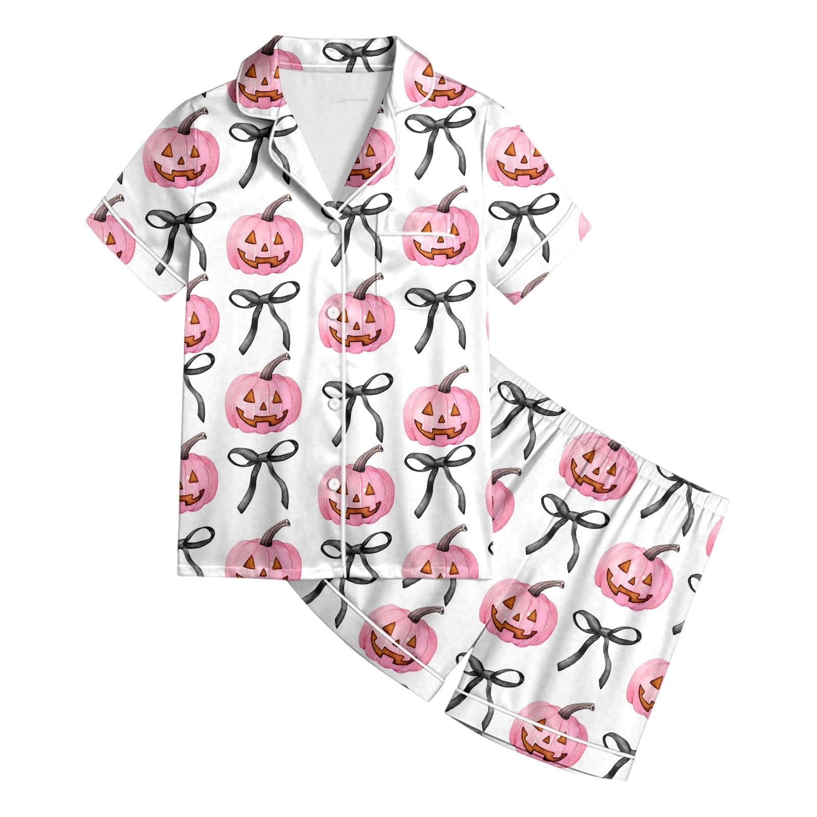 CONFREE Unisex Kids Halloween Pajamas Set Long Sleeve Cartoon Pumpkin ...