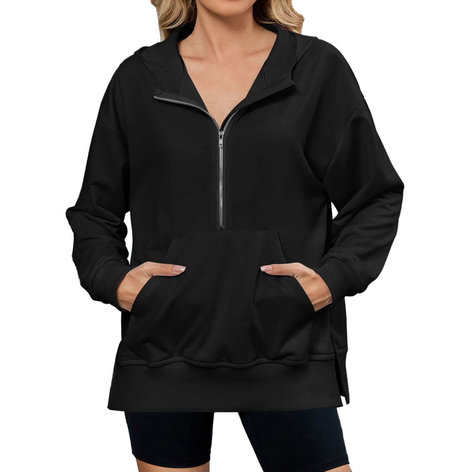CONFREE Womens Hoodies Solid Color Hoodies For Women Trendy Long Sleeve ...