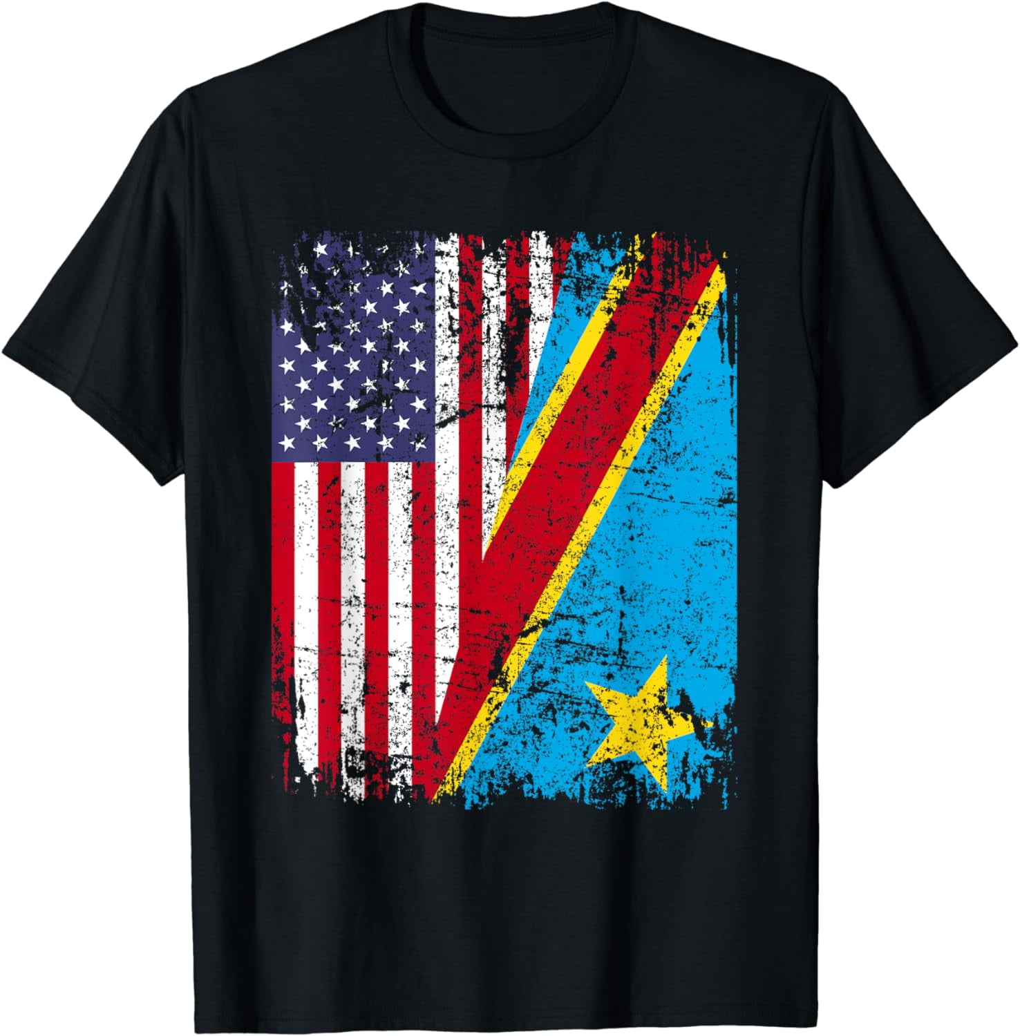 CONGOLESE ROOTS | Half American Flag | CONGO T-Shirt - Walmart.com