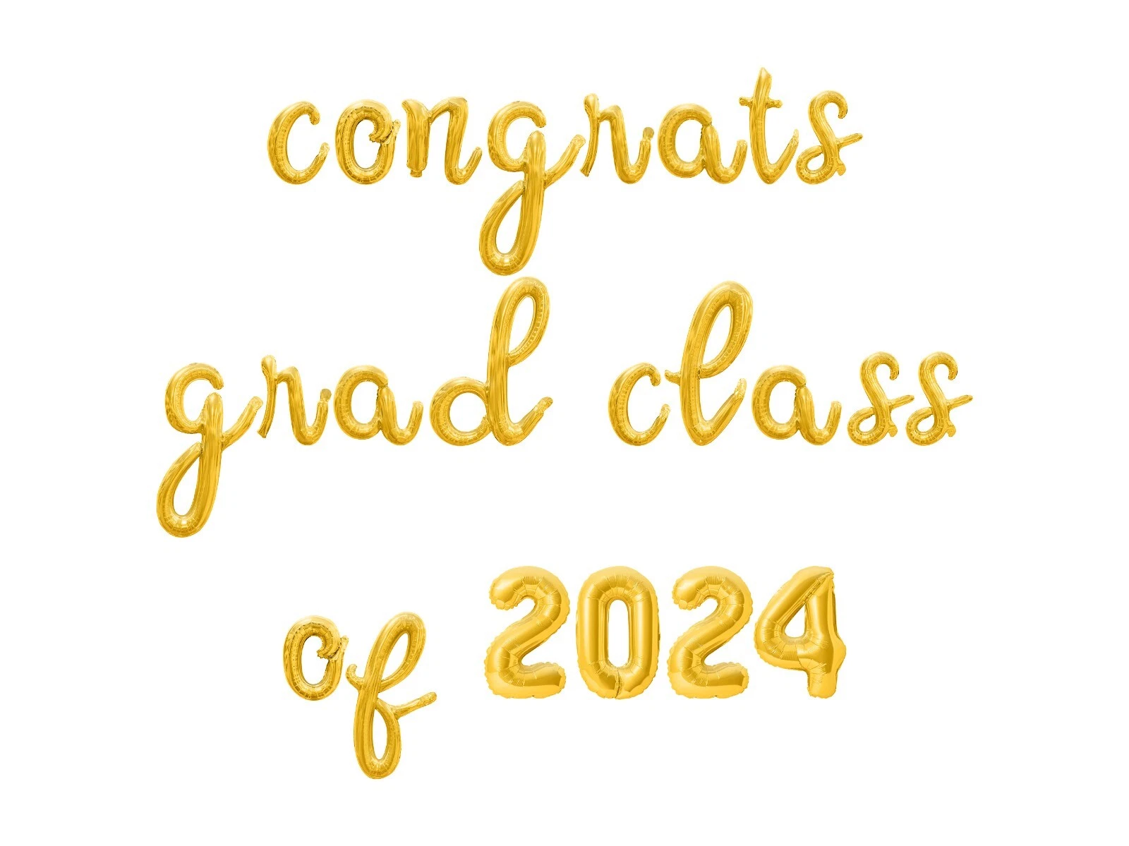 CONGRATS CLASS OF 2024 Cursive Letter Balloon Banner -Graduation Day ...
