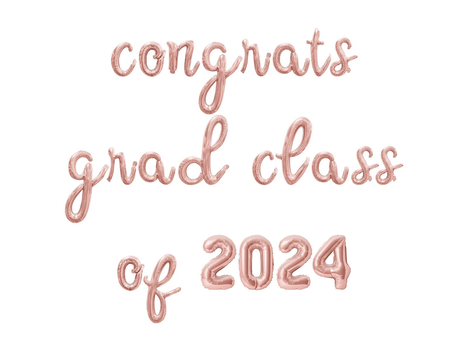 CONGRATS GRAD CLASS OF 2024 Cursive Letter Balloon Banner - Graduation ...