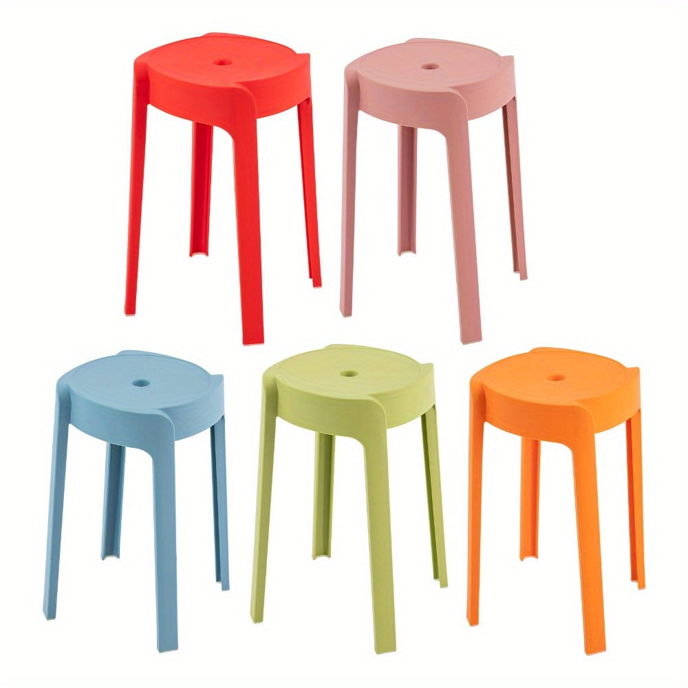 CONGRU Pack Plastic Stack Stools 18 Inch Portable Stackable Chairs ...