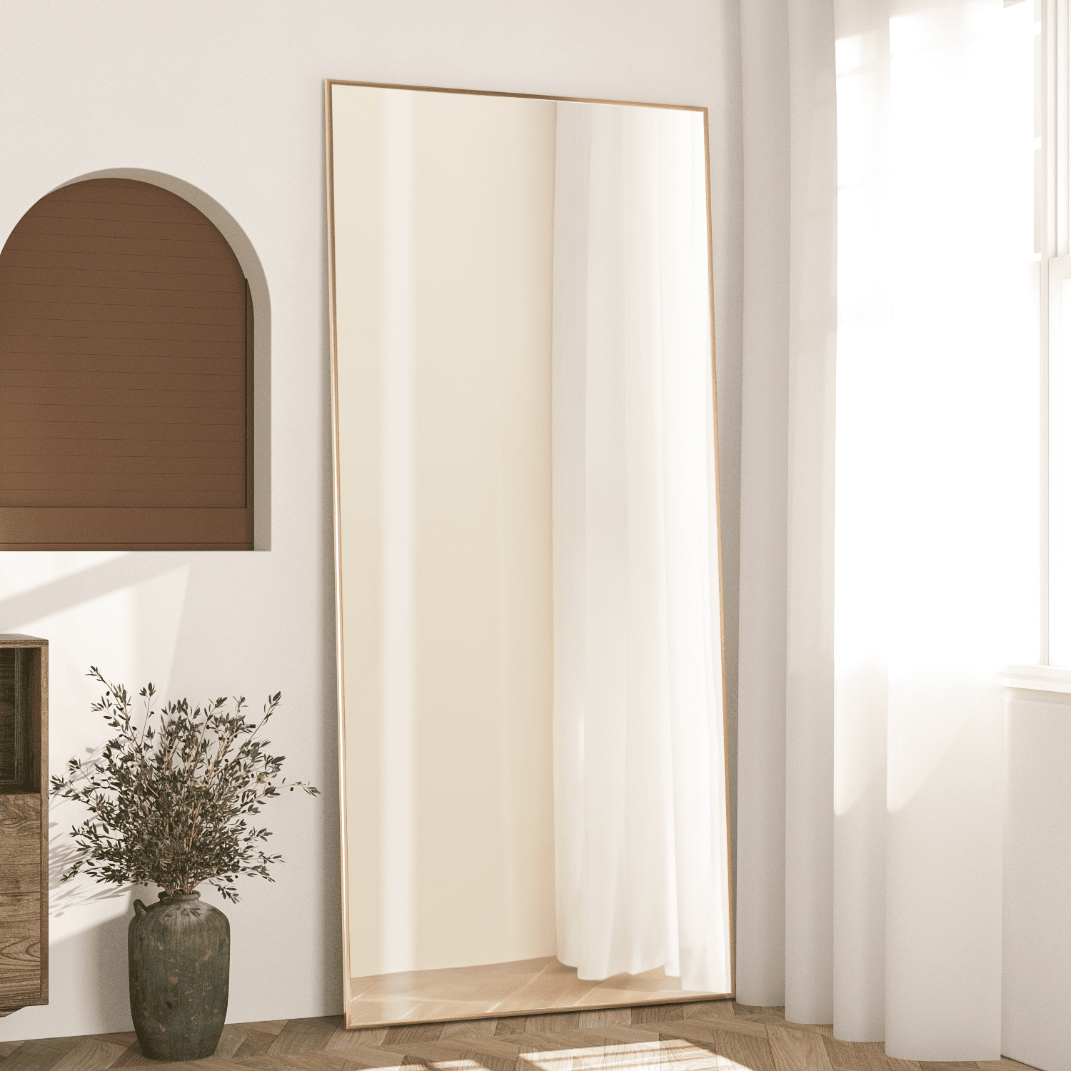 CONGUILIAO Full Length Mirror Floor Mirror Gold Mirror Standing Body ...