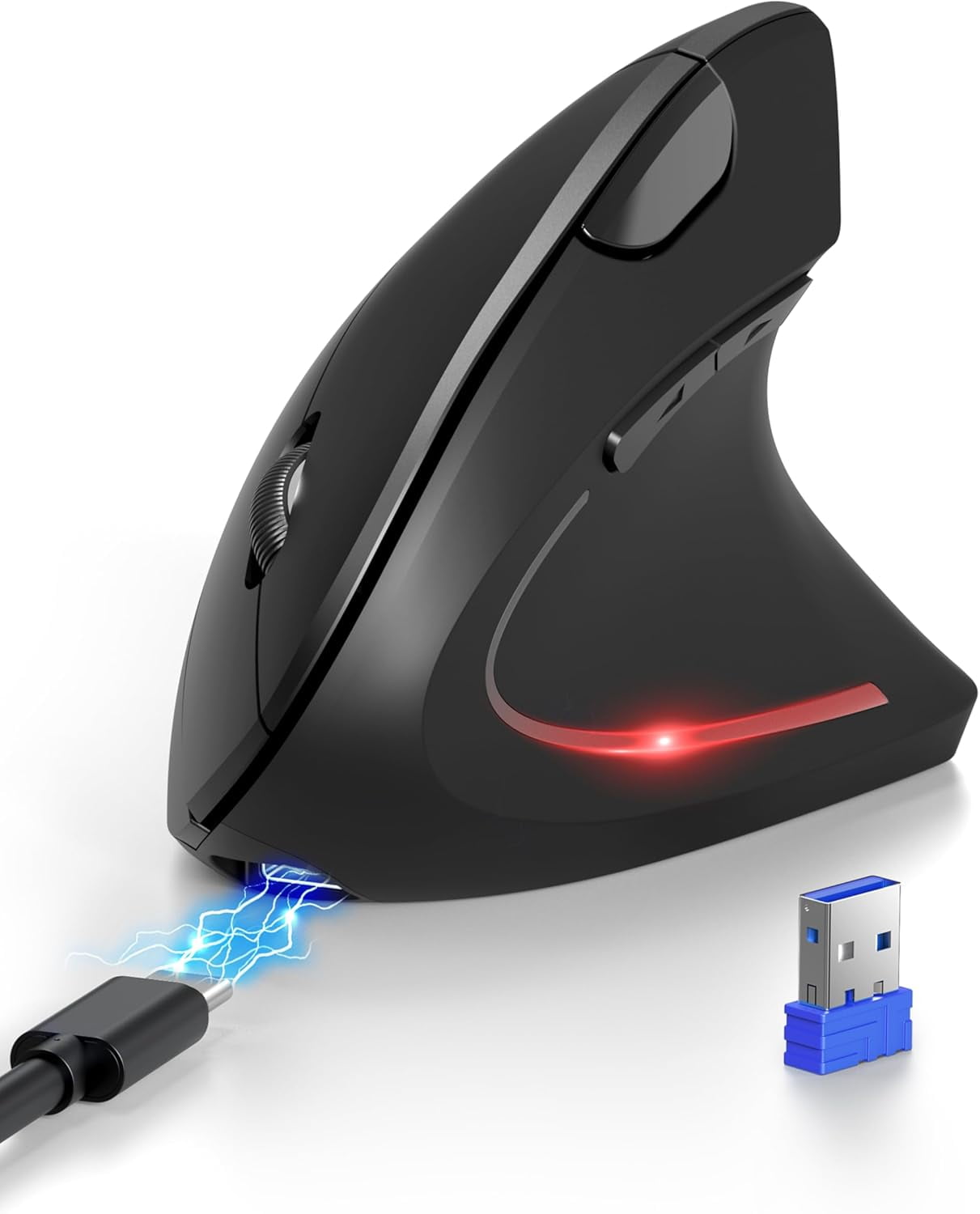 CONNECTION OF 3 DEVICES: Ergonomic mouse with 3 modes of connection ...