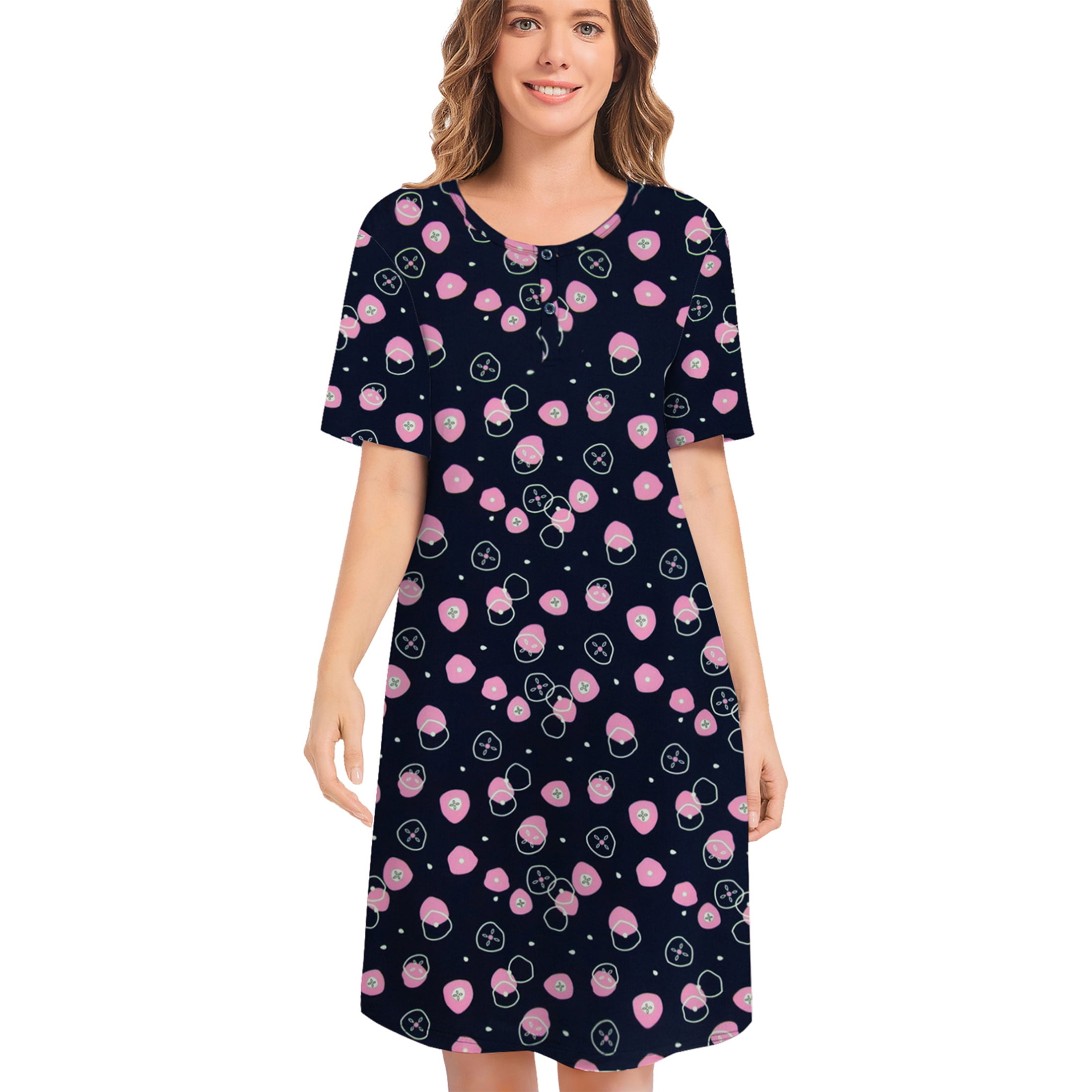 CONOMAX 1 Pack Sleepshirts Women's Nightshirt Soft Nightgowns for Women ...