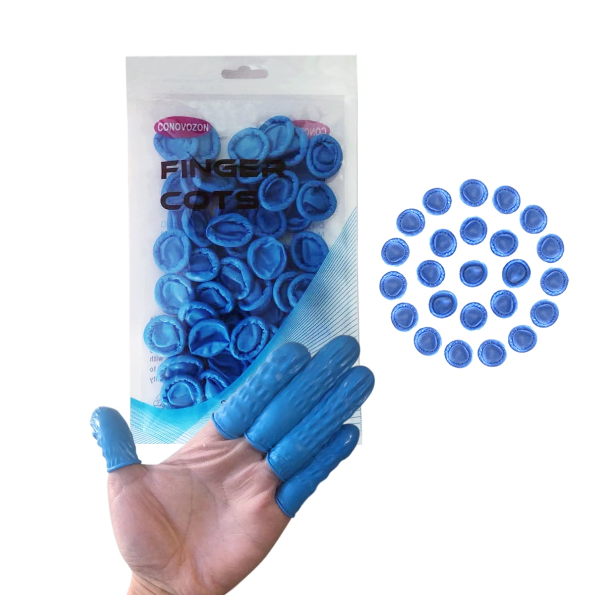 CONOVOZON Medium Disposable Nitrile Finger Cots, Non-Latex Non ...