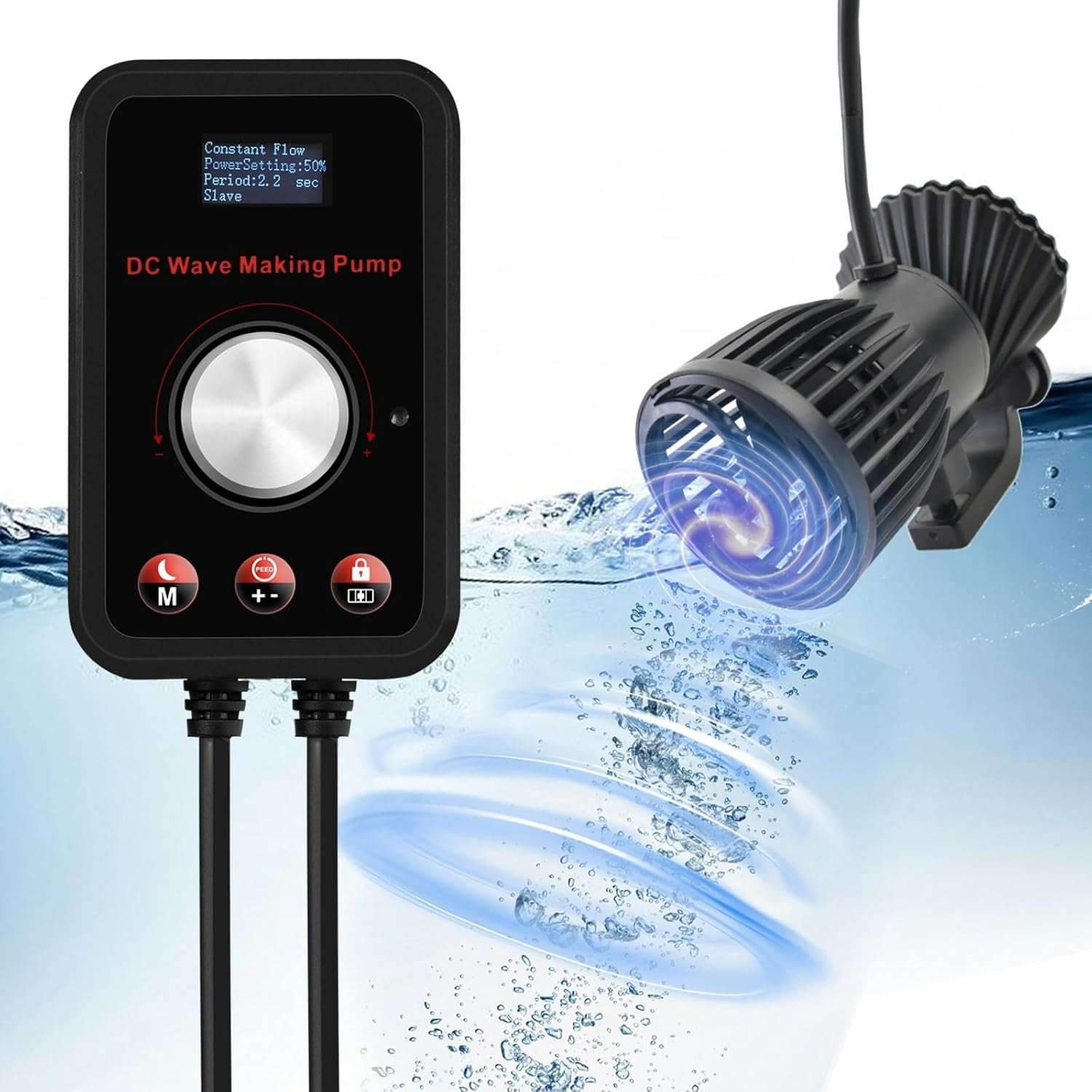 CONQUERALL 520-2600GPH 15W Wave Maker 24V DC Multi Angle Direction Sine ...