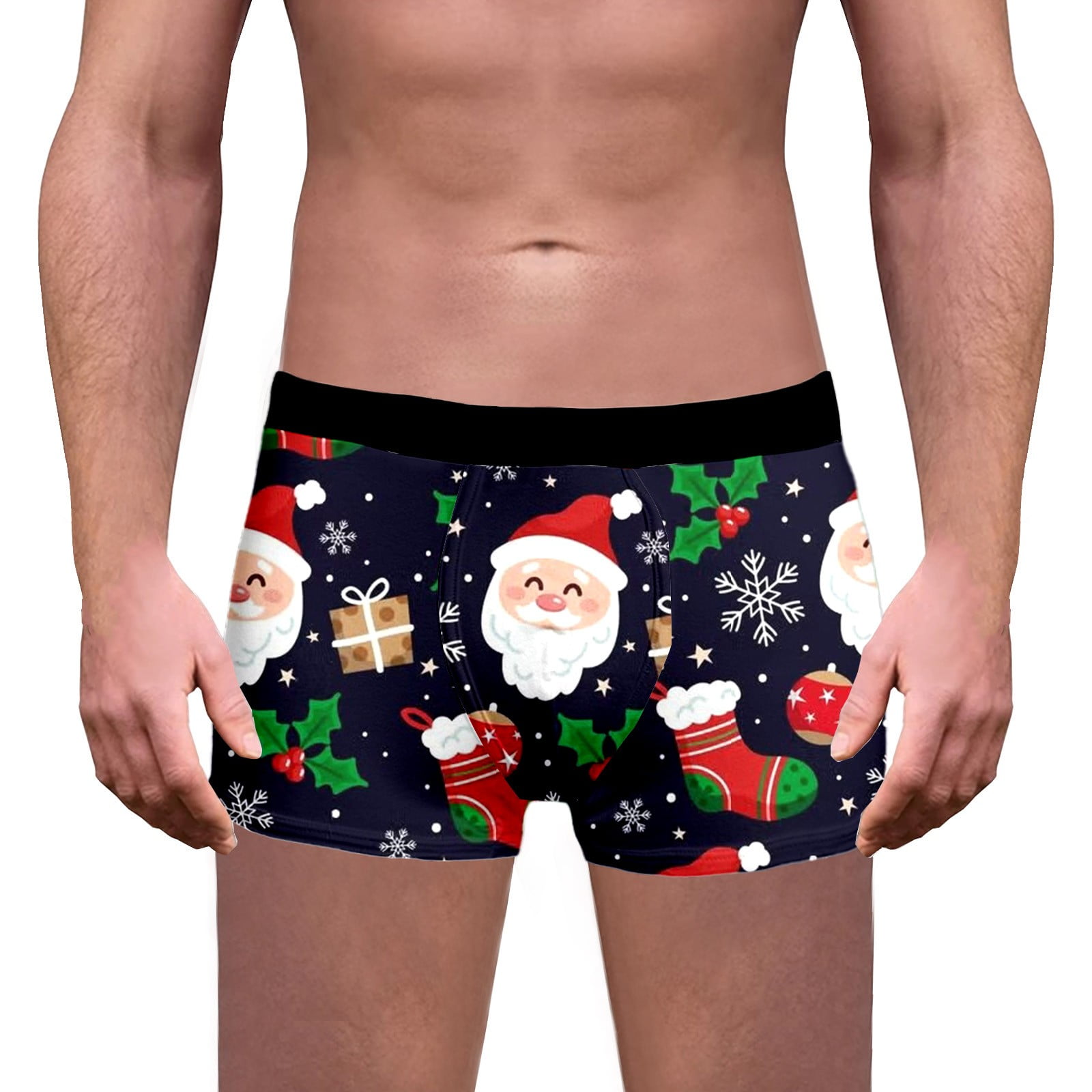CONROSES Christmas Men's Underwear Boxer Briefs Xmas Santa Claus ...