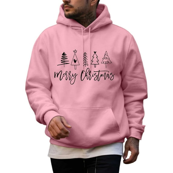 CONROSES Christmas Mens Hoodies Xmas Tree Graphic Hoodie for Men Long ...