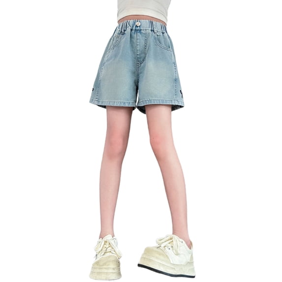 CONROSES Little Girls Denim Shorts Bowknot Embroidery Short Jeans for ...