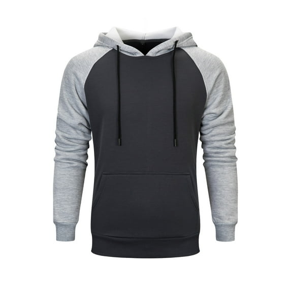 CONROSES Men's Fleece Hoodies Patchwork Color Hoodie for Men Long Sleeve Warm Pullover Hooded ...