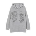 CONROSES Men's Hoodies Dragon Graphic Y2K Hoodie for Men Long Sleeve ...