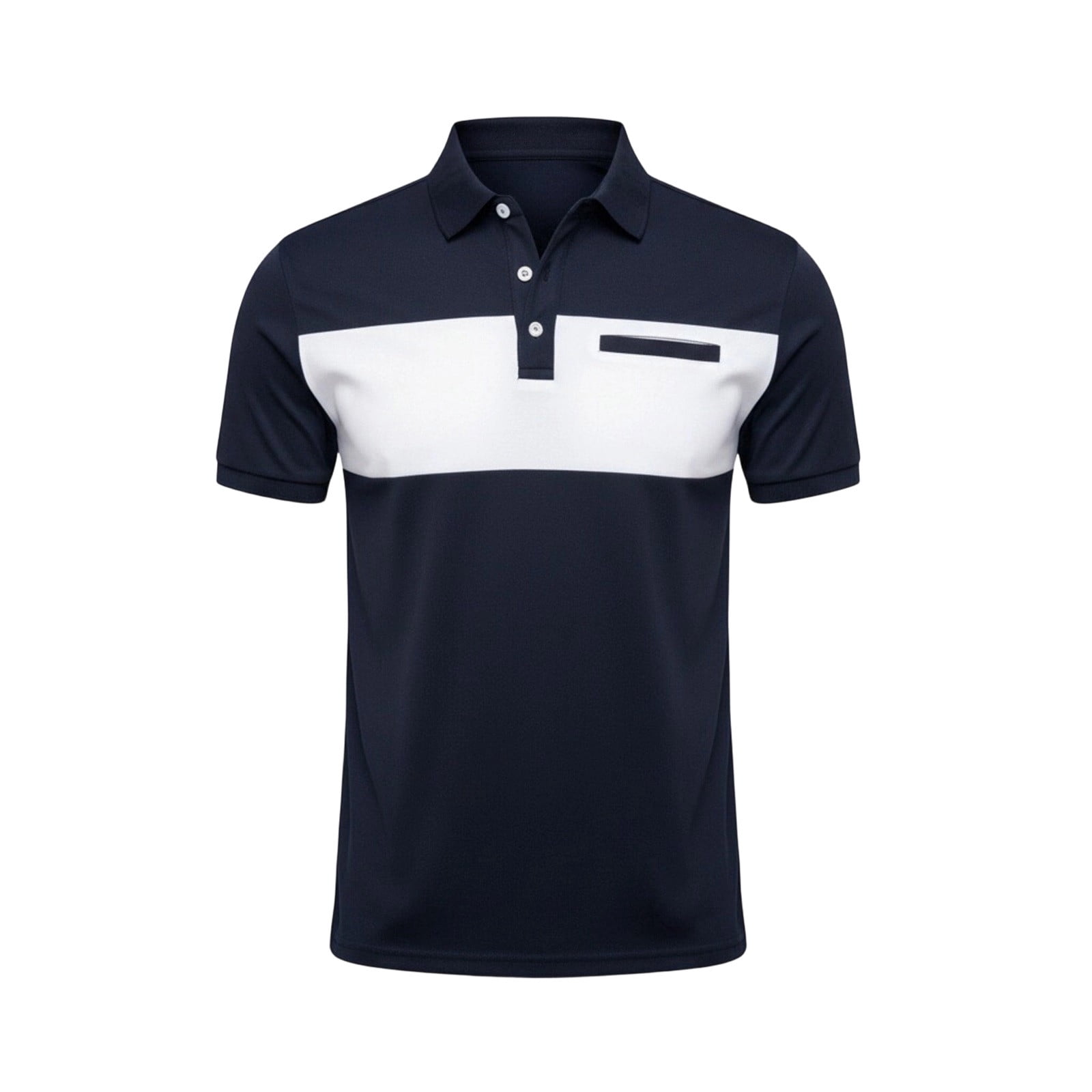 CONROSES Men's Short Sleeve Polo Shirts Patchwork Color Collared Polo ...